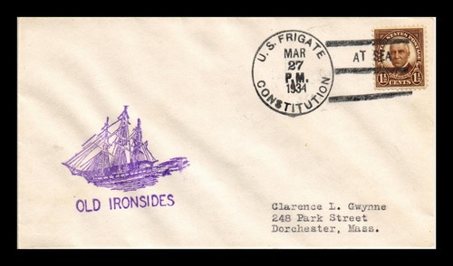 DR JIM STAMPS US COVER FRIGATE CONSTITUTION AT SEA NAVAL CANCEL | eBay
