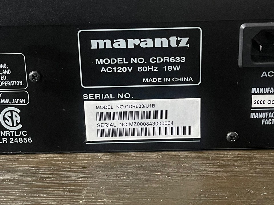 Marantz CDR633 Professional Rackmount Slot-Loading CD Player / Recorder ...