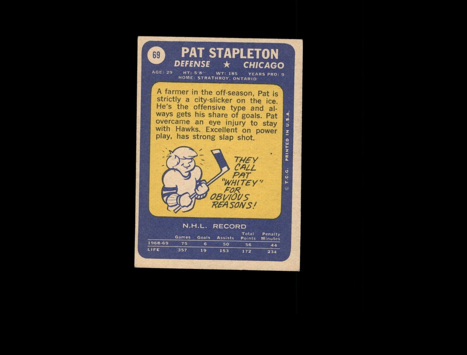 1969 Topps 69 Pat Stapleton VG-EX #D959527 | eBay