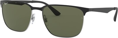 Ray-Ban Rb3569 Square Sunglasses 59 Millimeters, Black on Silver ...