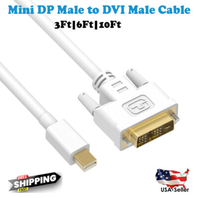 Mini DisplayPort to DVI-D Dual Link Cable 30AWG TV Monitor Projector | eBay
