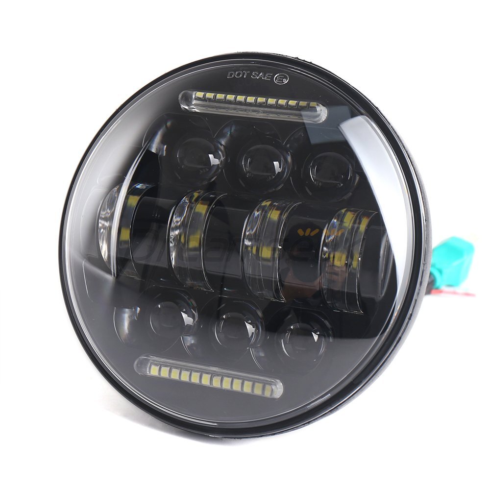 5-3/4'' 5.75'' LED Headlight DRL High Low Beam for Harley Dyna Street ...