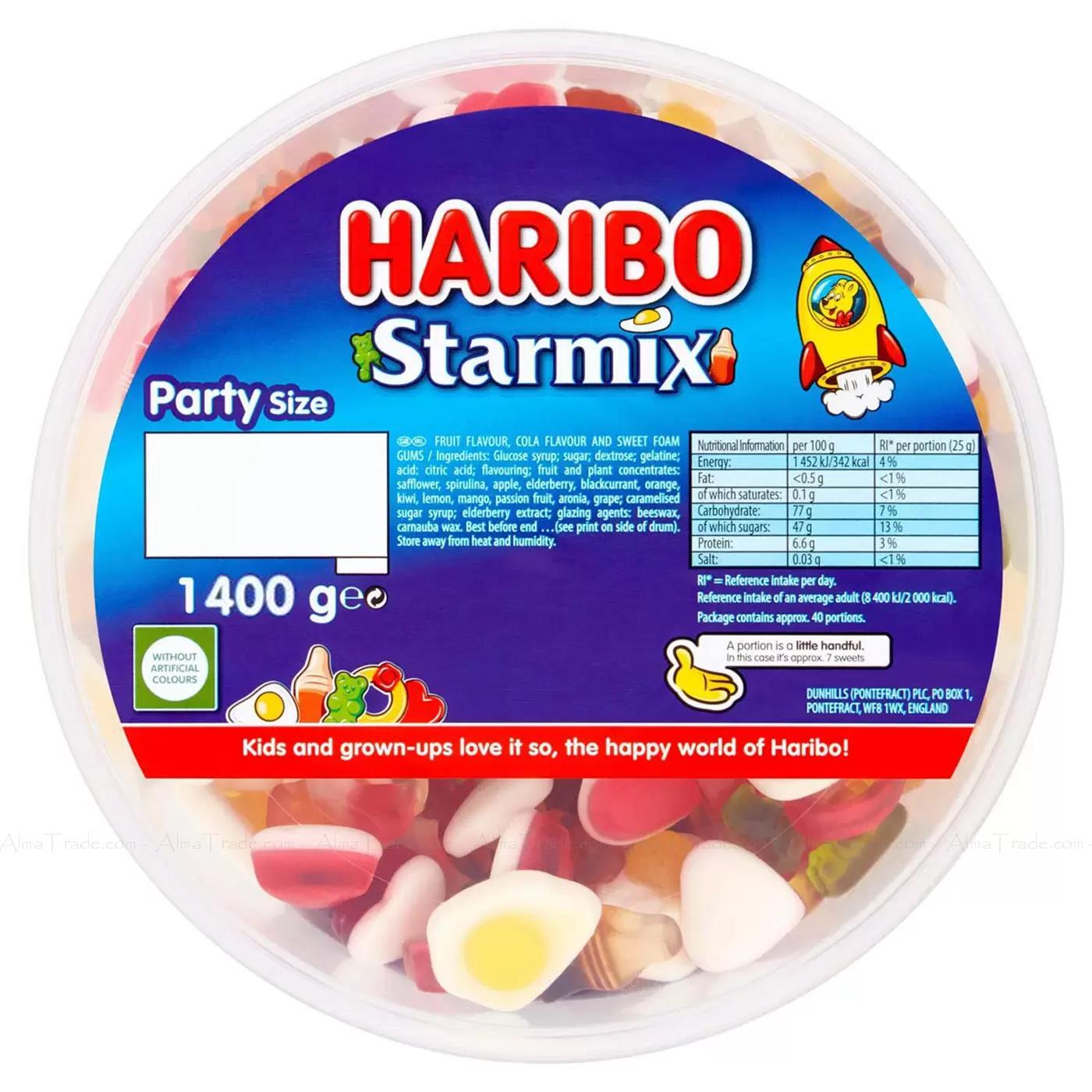 Haribo Starmix Mix Candy Fruit Cola Jelly Sweets Treat Party Size Tub ...