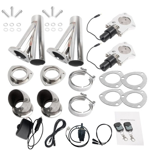 2PCS 2" Dual Electric Exhaust Valve Kit w/Remote - T304 Stainless Steel ...