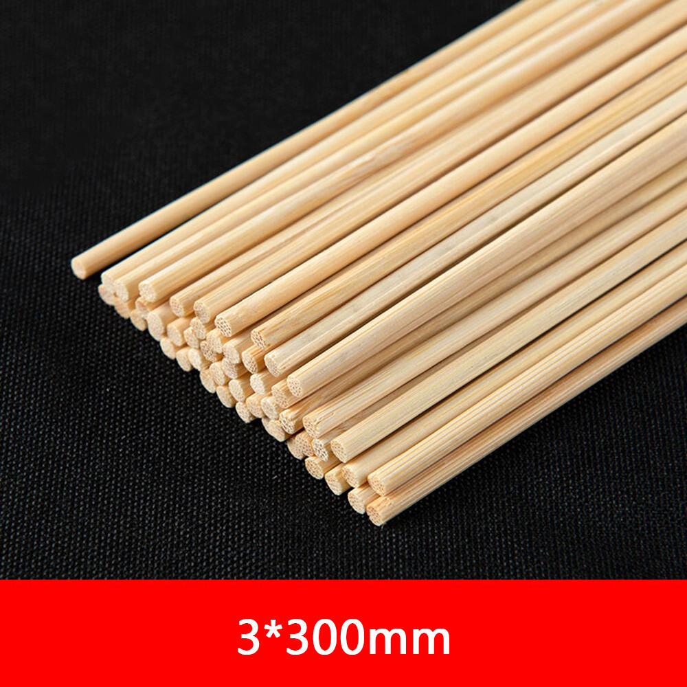 50Pc Multi-size Wooden Stick Square Round Wood Stick Rod for Model ...