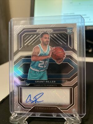 Grant Riller 2020-21 Prizm Penmanship Rookie Auto RC SP #RP-GRL Hornets ...