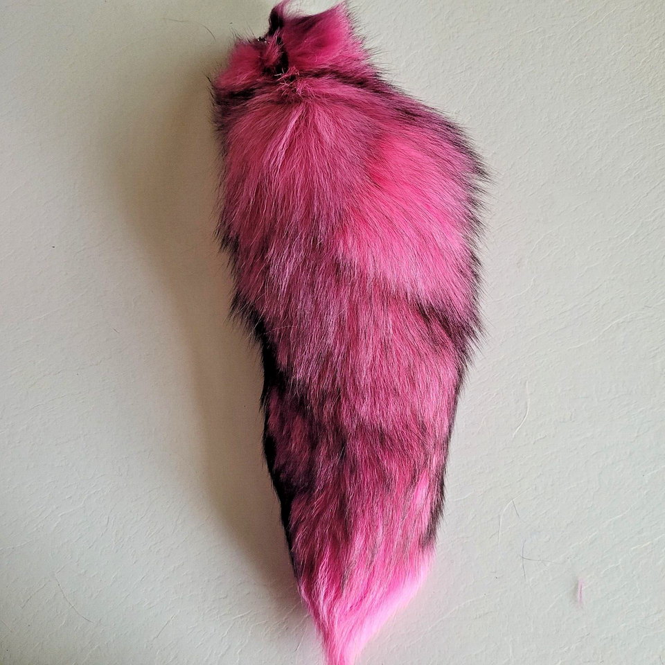 1 Natural Fur 2 Tone Fox Tail Key Chain Charm Genuine Real Animal XL ...
