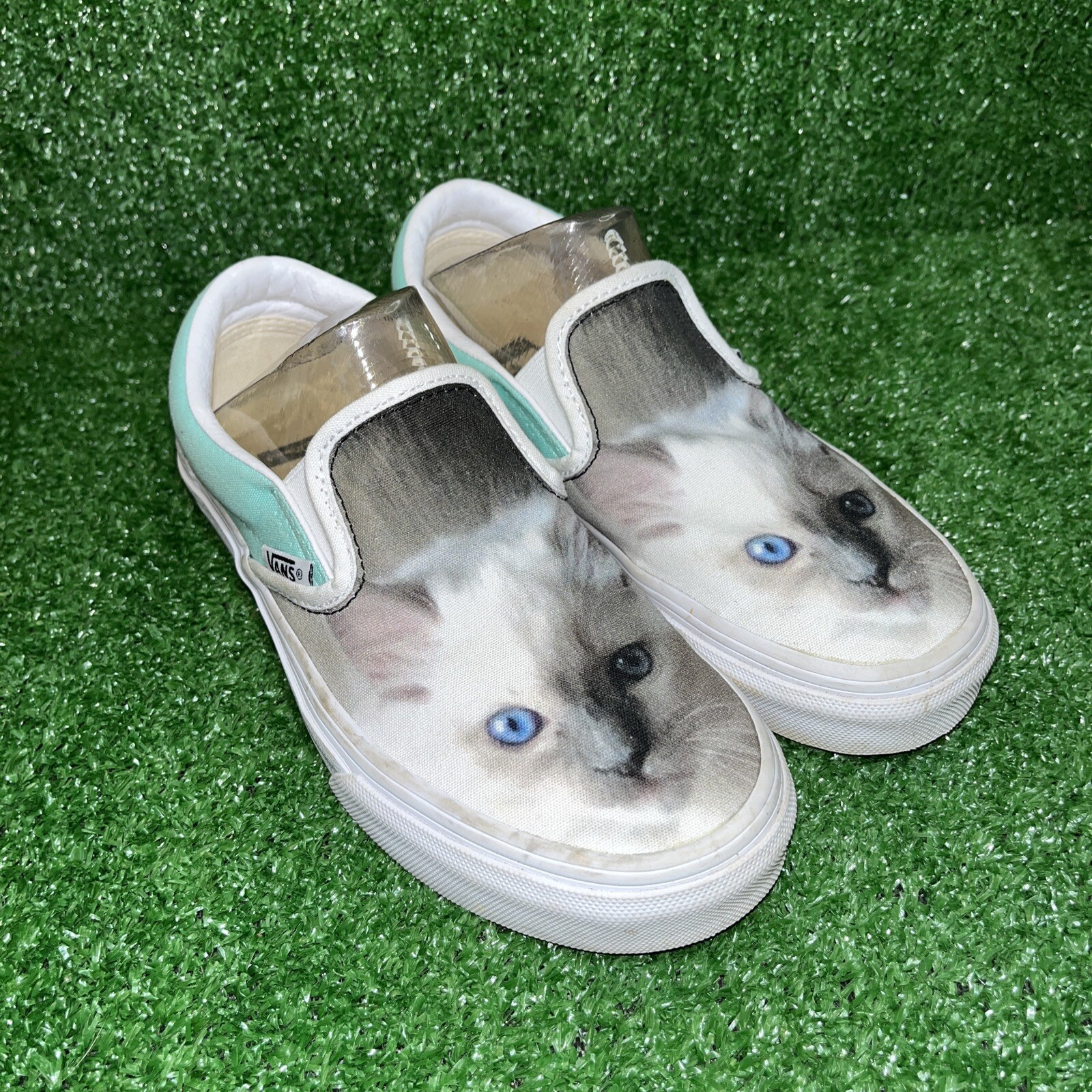 VANS CUSTOMS Cat with Blue Eyes UNISEX Men’s 4.5 Wome… - Gem