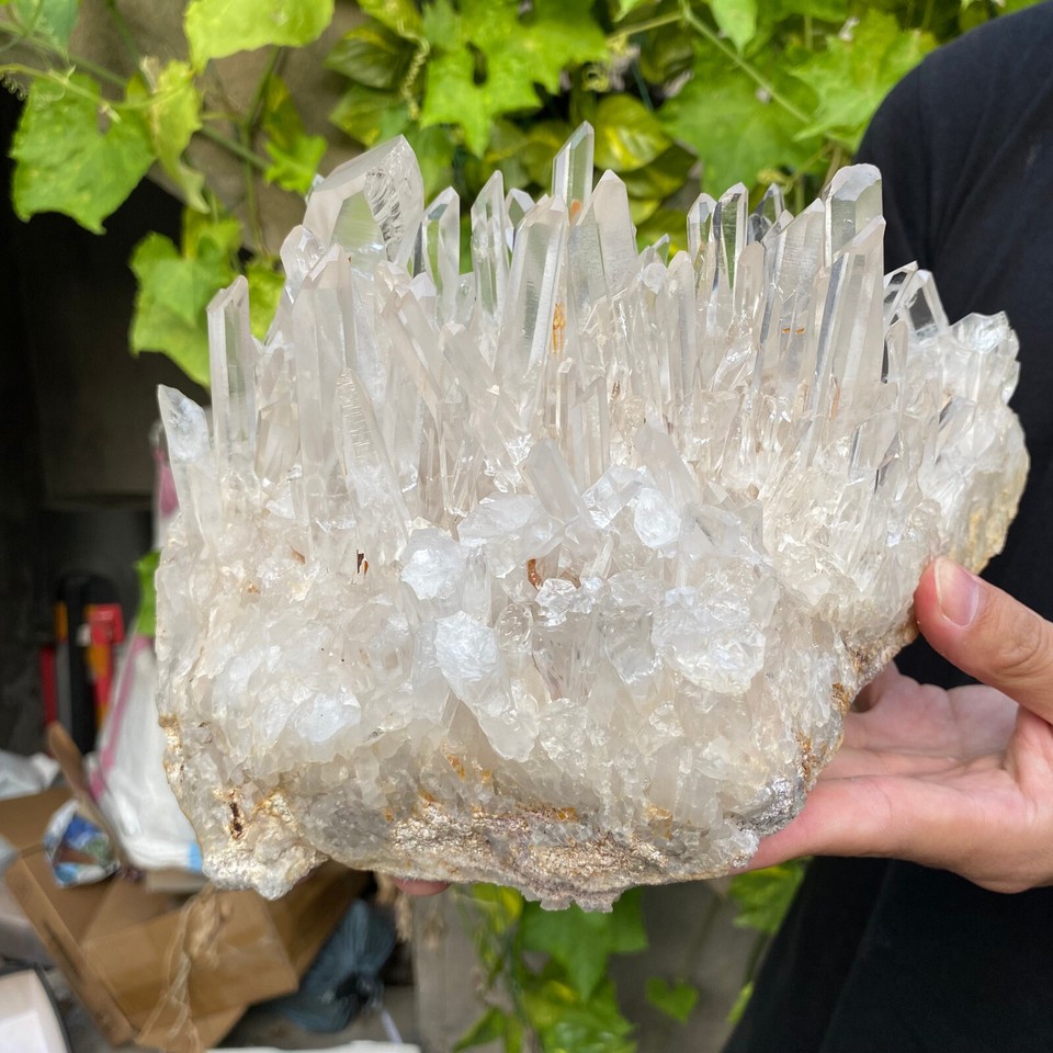 10.8lb Large Natural Clear White Quartz Crystal Cluster Rough Healing ...