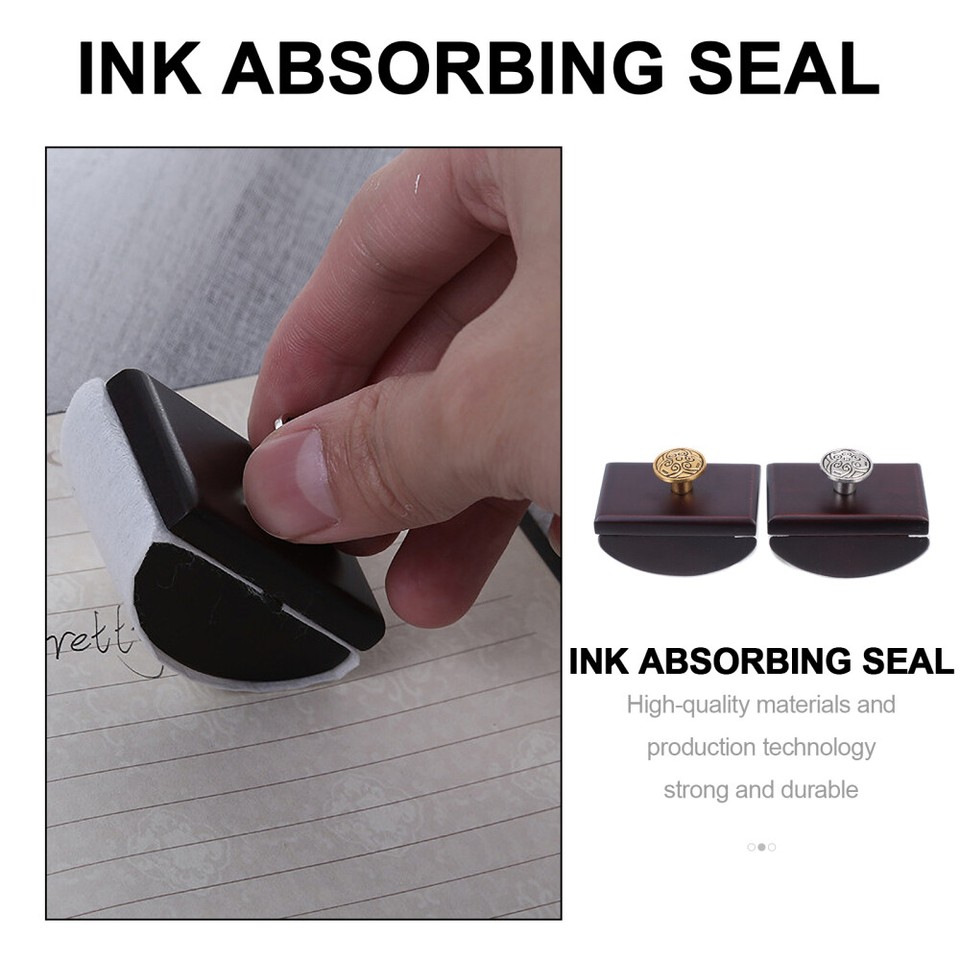 2Pcs Wood Rocking Ink Blotter Blotting Paper Towel Seal Ink Quick ...