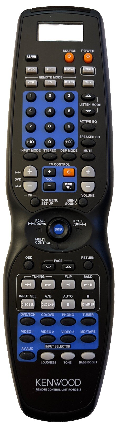 KENWOOD RC-R0813 RECEIVER REMOTE CONTROL VR-6070 VR-6060 KRF-V8060D KRF ...