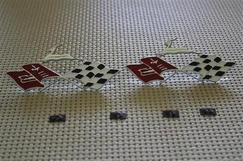 61 Impala Rear Quarter Panel Crossed Flags Emblems; Impala Fender or ...