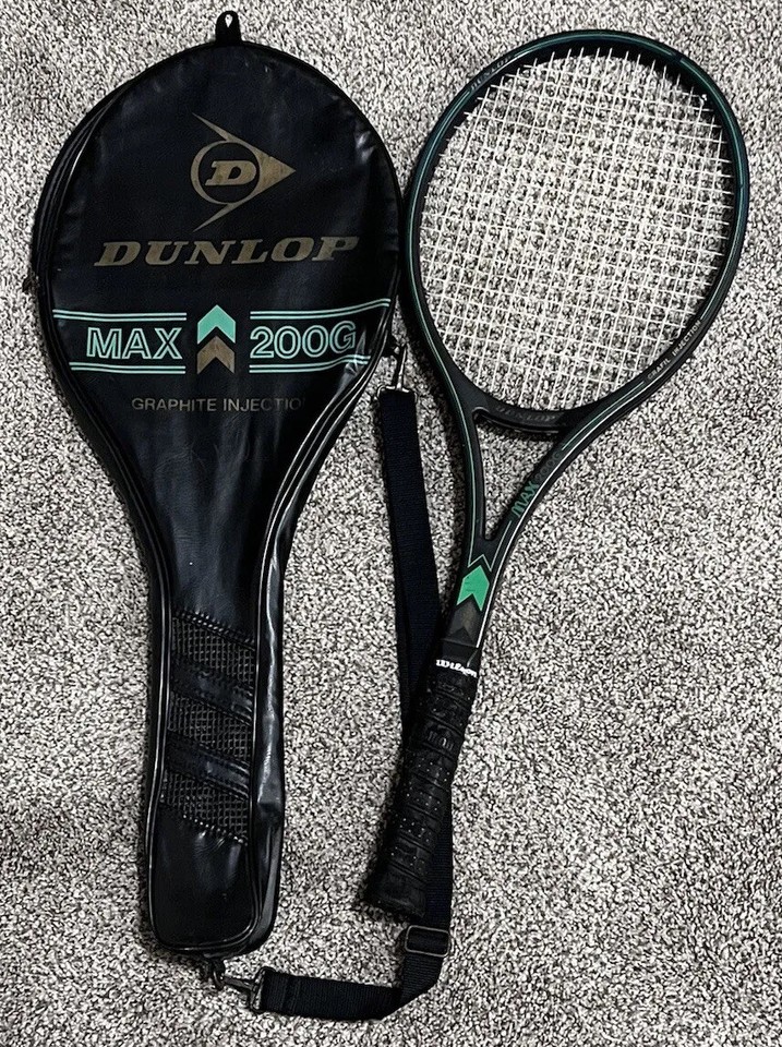 DUNLOP MAX 200G GRAFIL INJECTION TENNIS RACQUET 4 1/2 CASE RARE EUC! | eBay