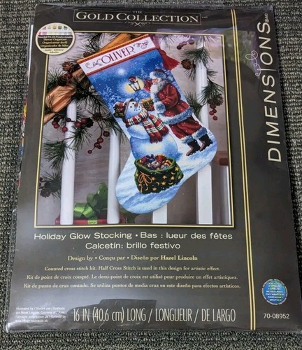 Christmas Stocking Counted Cross Stitch Kit Dimensions Gold Holiday ...