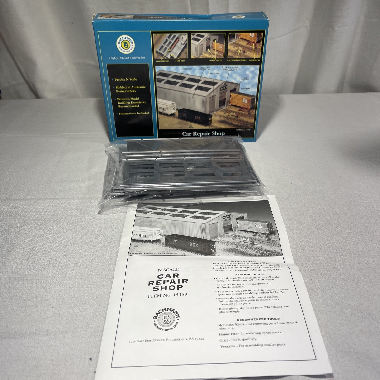 BACHMANN PLUS-#15124-CAR REPAIR SHOP-SEALED BUILDING-KIT- N SCALE | eBay