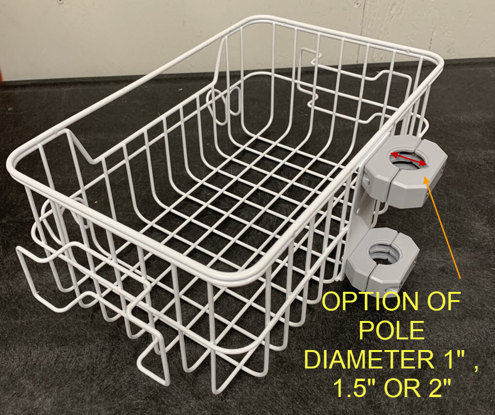 MEDIUM SIZE MEDICAL POLE MOUNT BASKET WITH OPTIONAL POLE CLAMPS | eBay