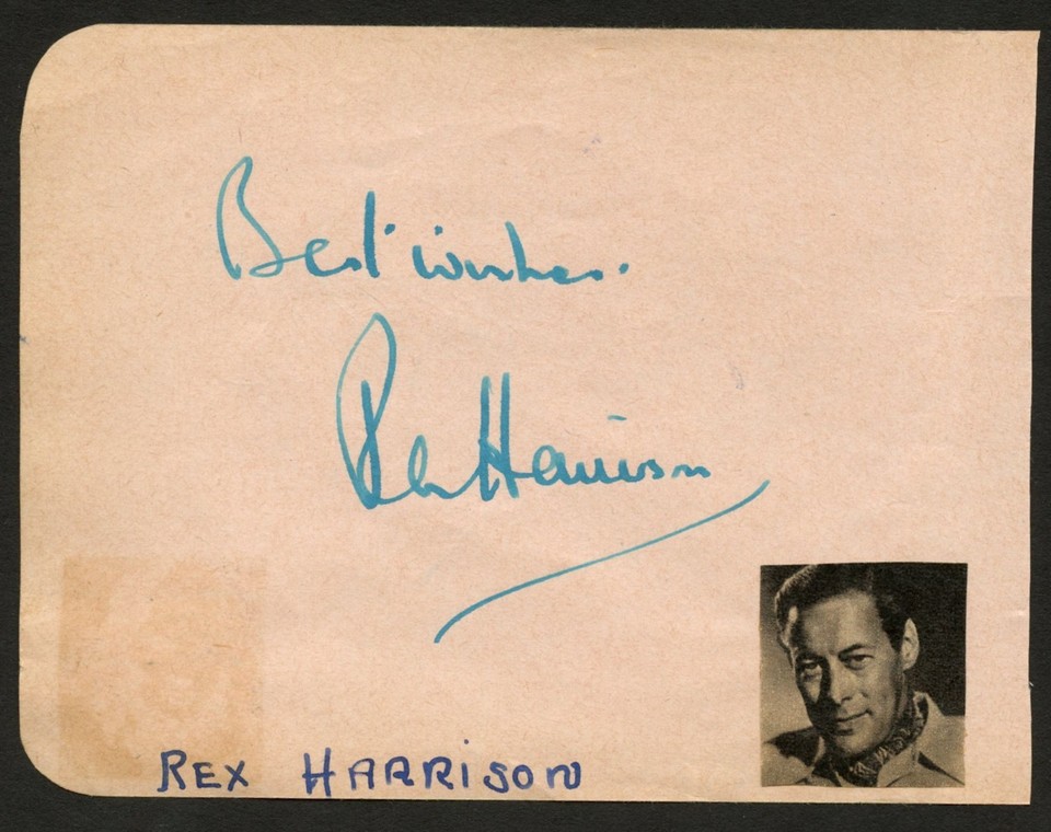 Barry Nelson & Rex Harrison signed autograph 4x5 Album Page Actors | eBay