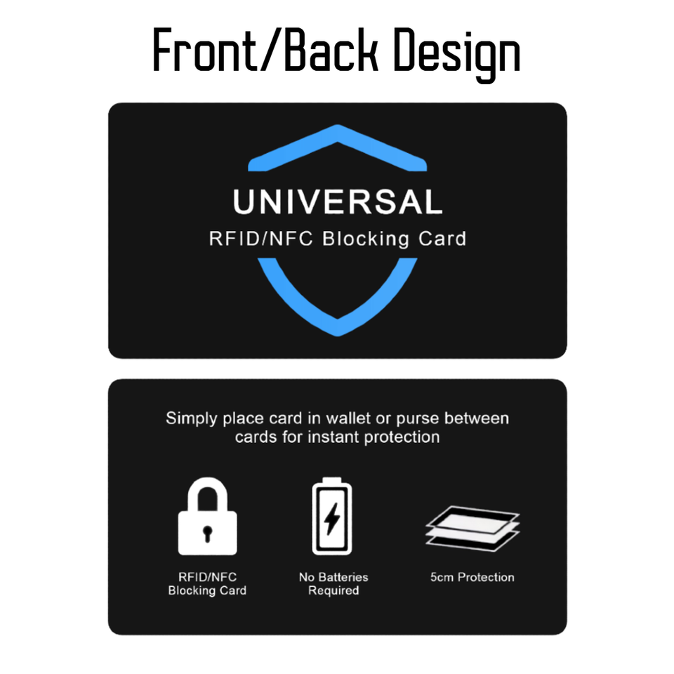 4x RFID Blocking Cards – ID, Credit Debit Card Protector Bank Wallet ...