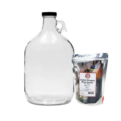 5lt Glass Bottle + Captain Morgan's Black Spiced Rum Kit home brew ...
