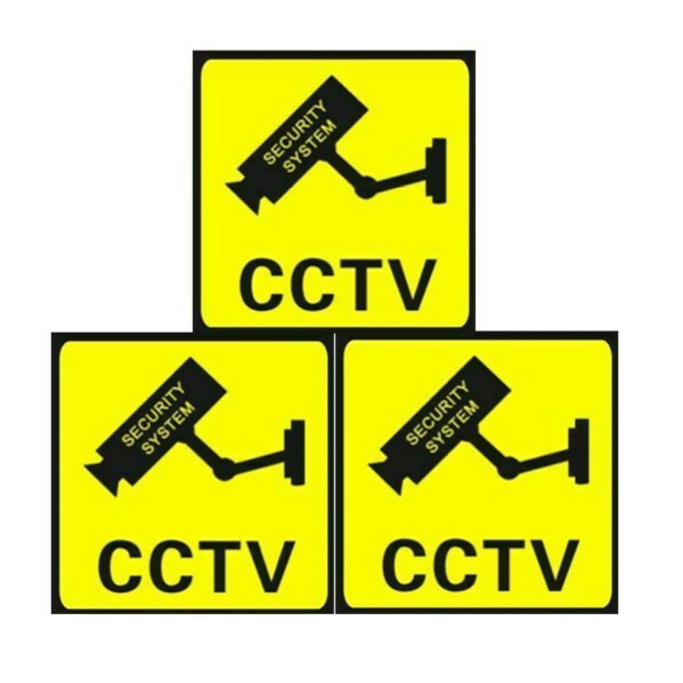 3 Pcs Lot Home CCTV Surveillance Security Camera Sticker Warning Decal ...