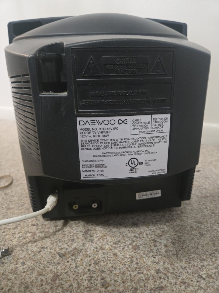 Vintage Daewoo Color TV 13" DTQ-13V1FC Retro CRT Gaming TV Excellent ...