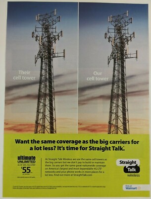 Straight Talk Wireless Print Ad Poster Art PROMO Official 4G LTE Cell ...
