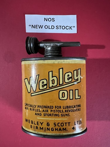 Rare NOS Webley Oil Can 4oz. Air Pistol Rifles Webley & Scott in Wax ...