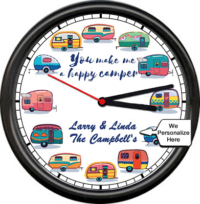 Happy Camper RV Motorhome Love Birds Family Peronalized Name Sign Wall ...