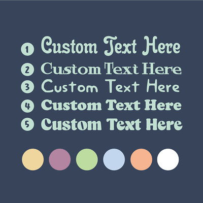 CUSTOM TEXT DECALS - PASTEL 100-800mm Long Kids Children Name Vinyl ...
