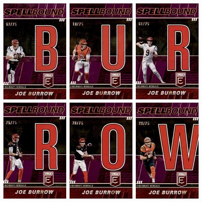2022 Donruss Elite Joe Burrow Purple Spellbound Complete Set #d/75 JB1 ...