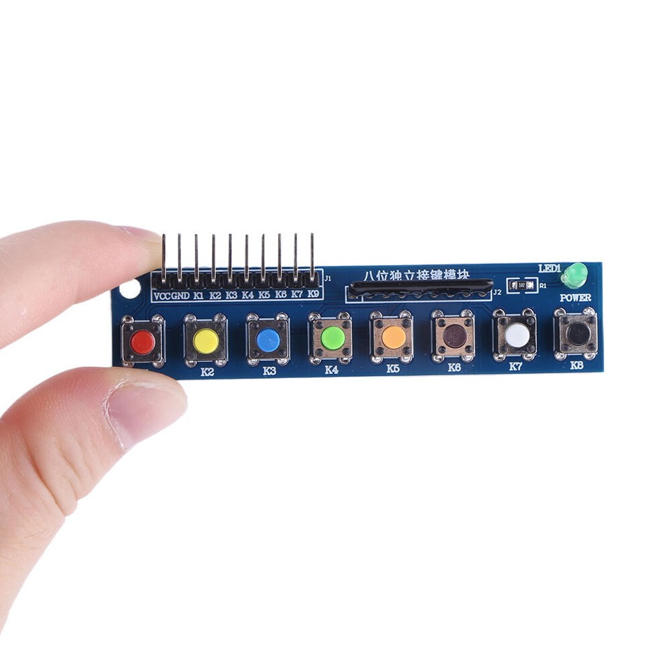 8 Buttons Keyboard Module 3.3-5V with LED Indicator for Arduino ARM ...