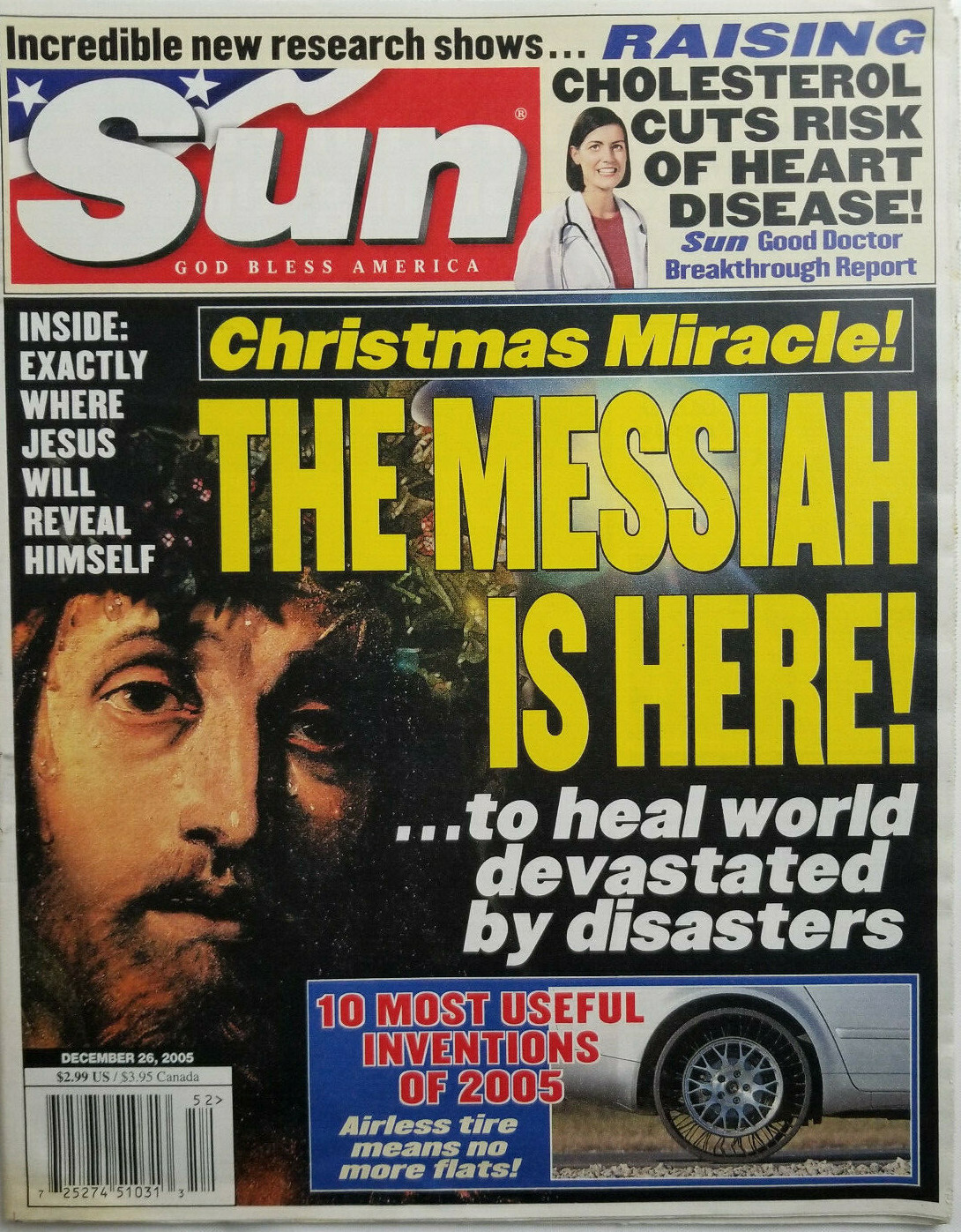 Sun Tabloid Dec 26 2005 - Christmas Miracle Messiah Is Here - Airless ...