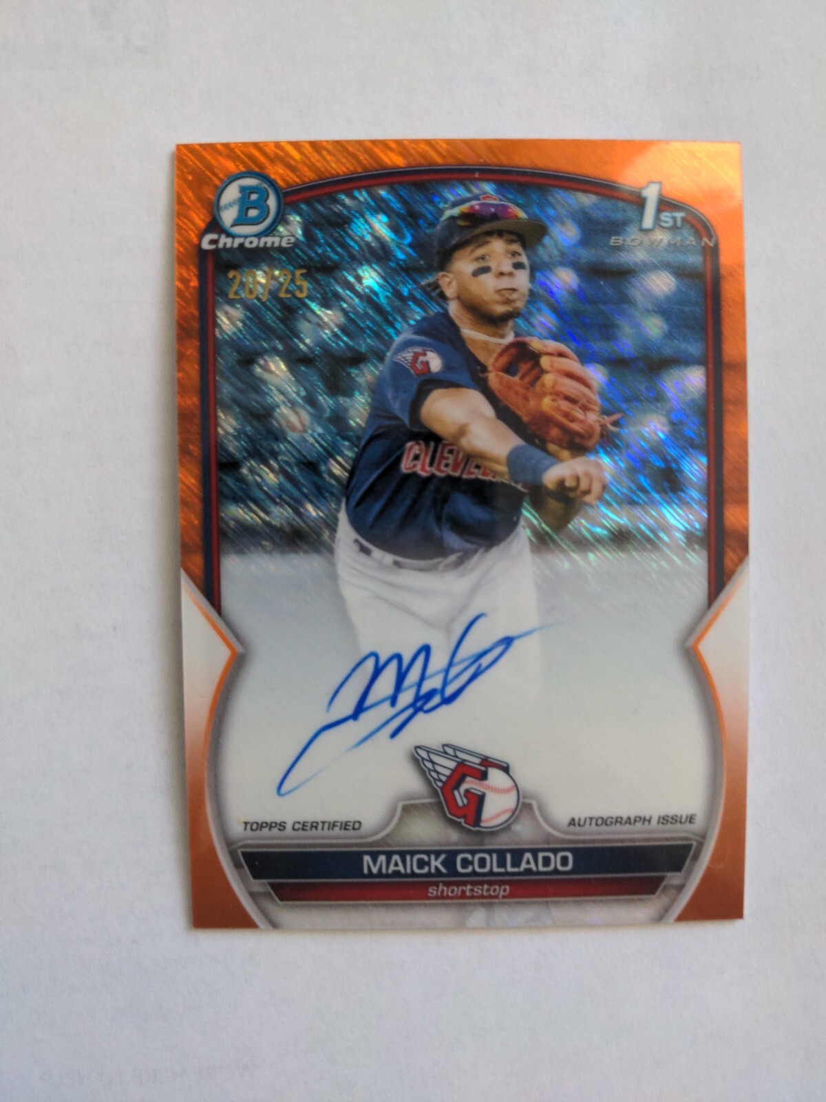 Maick Collado 2023 Bowman Chrome Orange Shimmer Refractor /25 Autograph ...