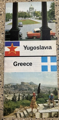 VTG 1963 YUGOSLAVIA GREECE TOURIST MAP PAMPHLET ADV BROCHURE | eBay