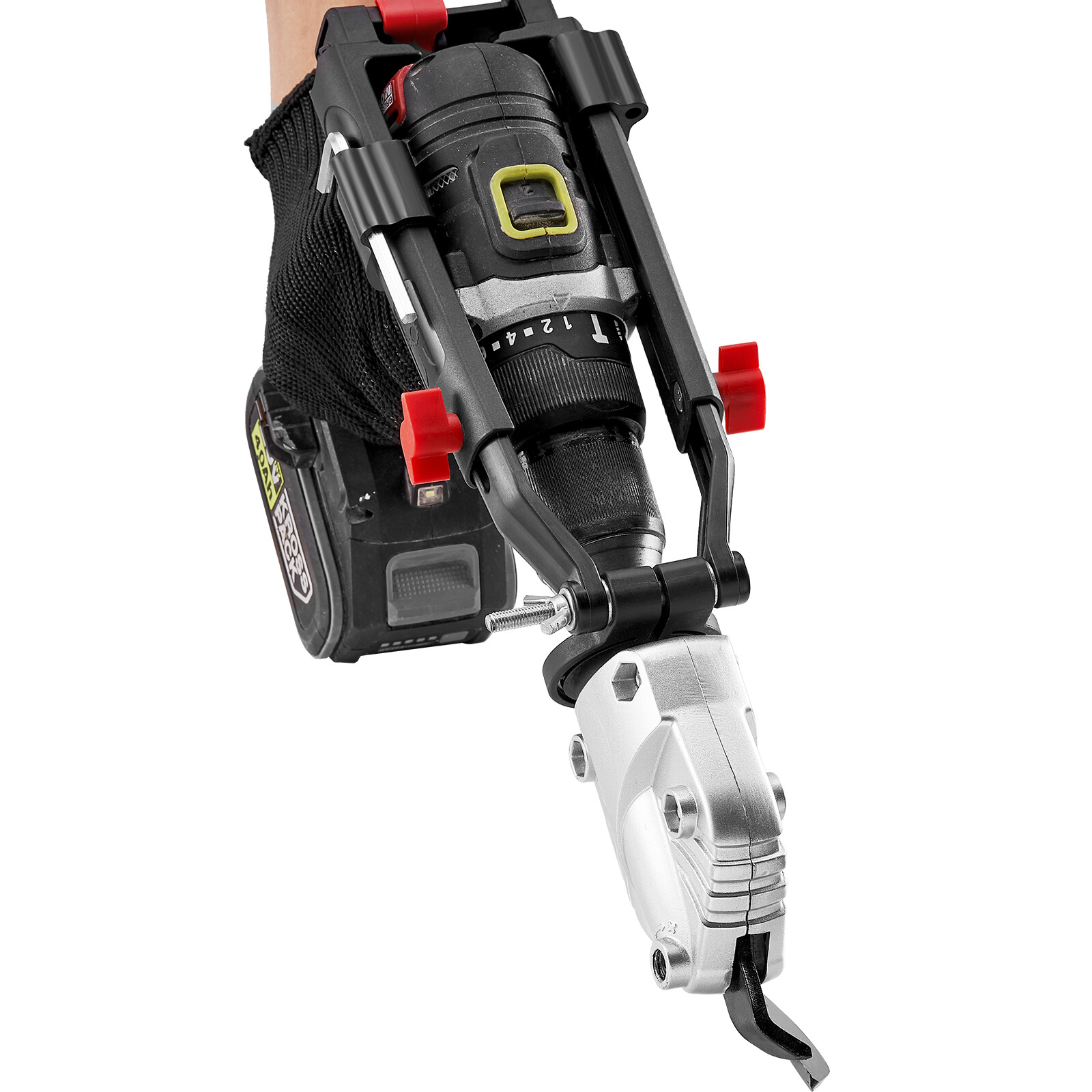 VEVOR Metal Cutter Drill Attachment with 360 Degree Pivoting Head 14 GA ...