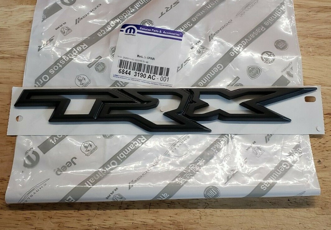 NEW 2021-2023 Dodge Ram 1500 TRX "FLAT BLACK" Tailgate Emblem, OEM ...
