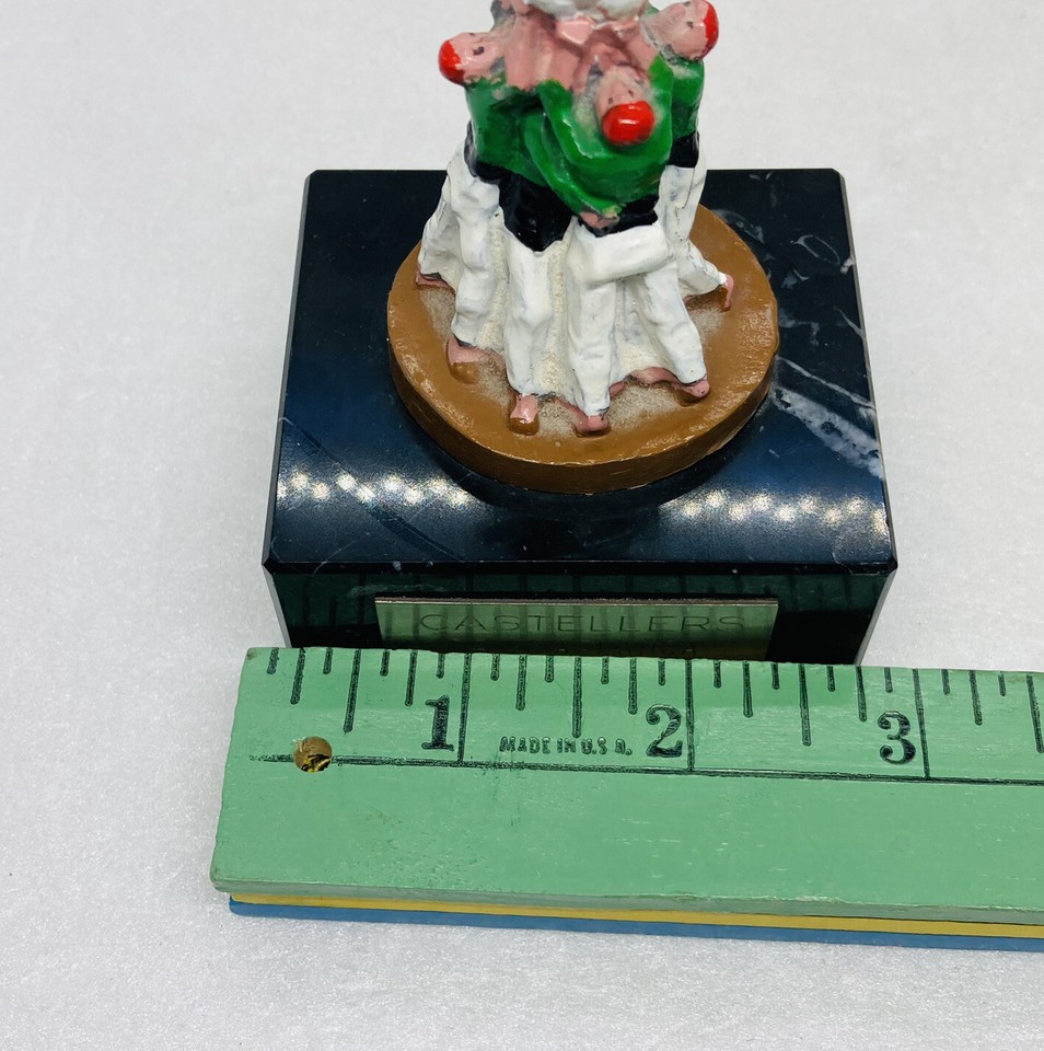 Rare Castellers De Vilafranca Pewter Paperweight Statue Human Tower Art ...