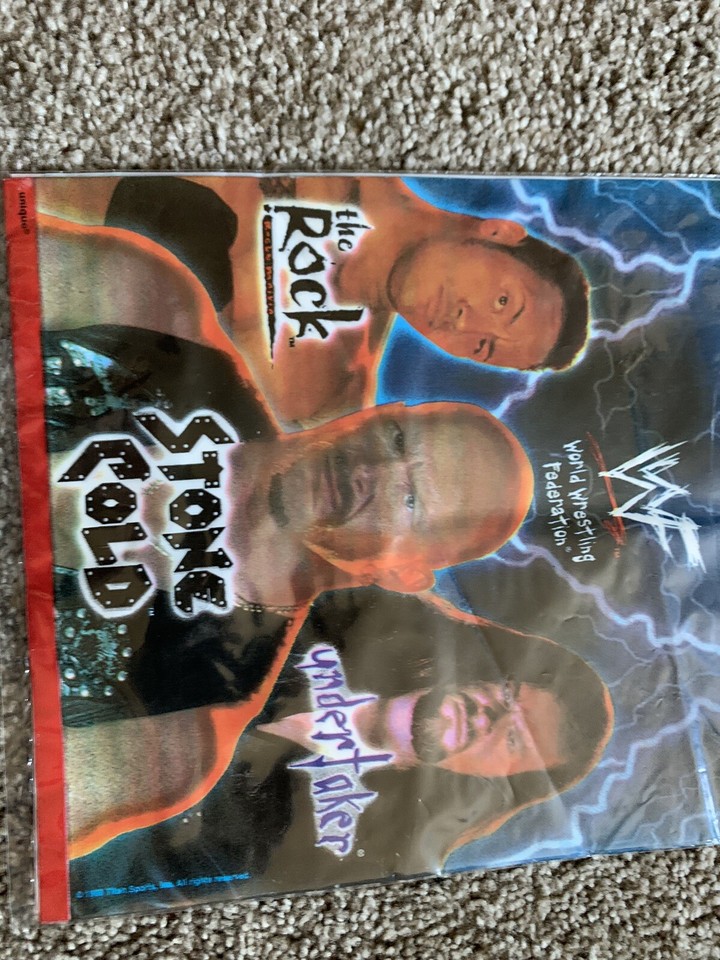 Vintage NEW 1999 WWF Wrestling Loot Party Gift Bags Rock Stone Cold ...