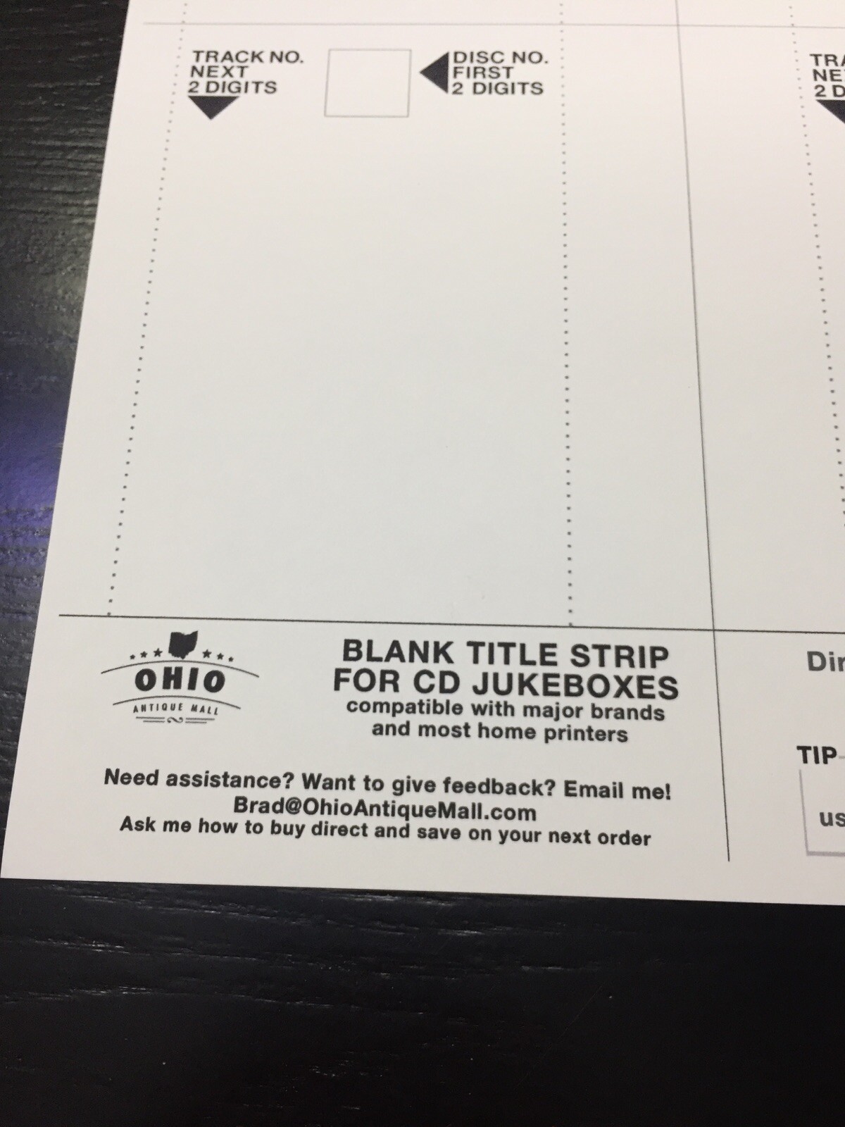 Compatible Rowe AMI CD jukebox Cards full sheets 100 blank title strip ...