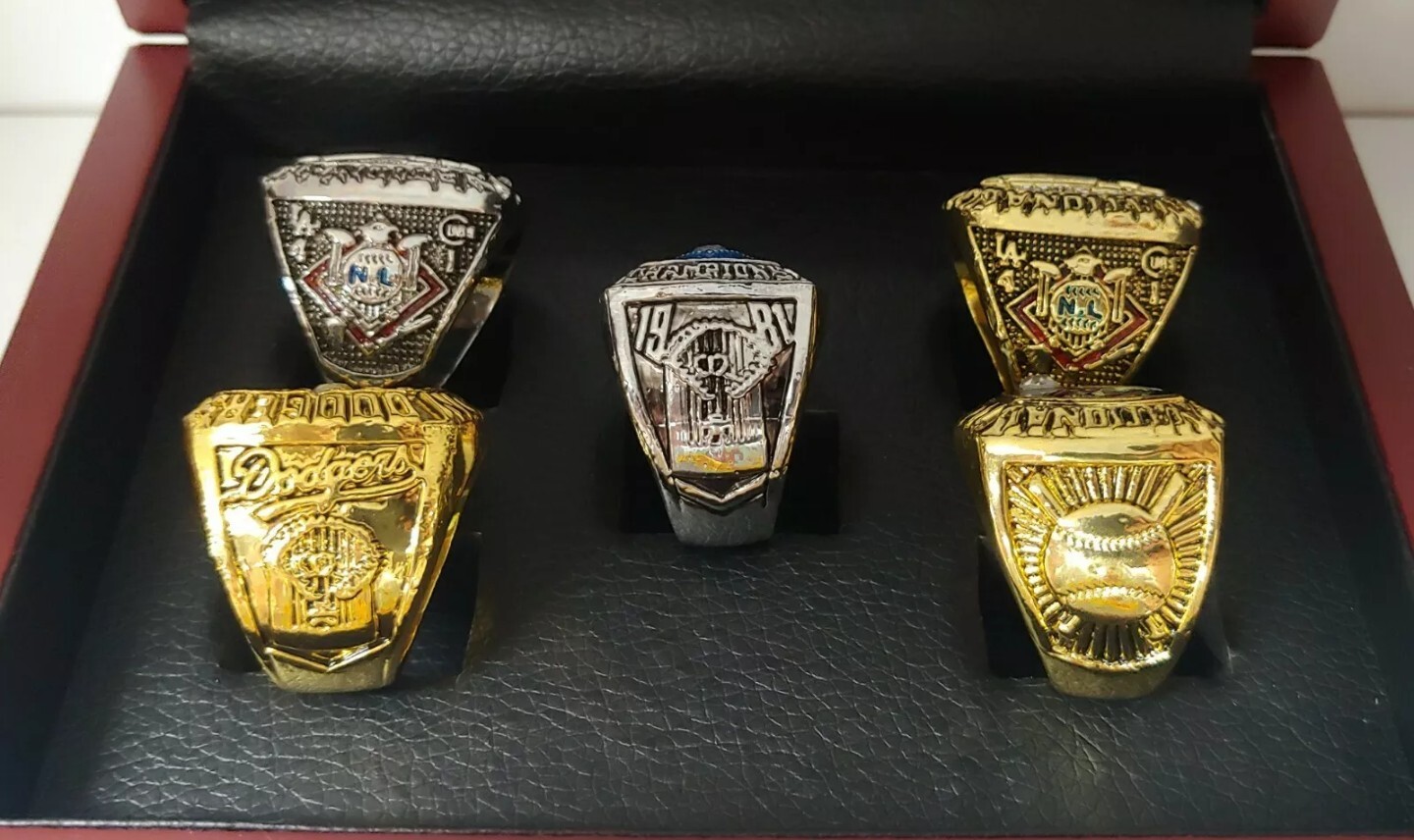Los Angeles Dodgers - Championship 5 Ring Set W Box. Kershaw, Garvey ...