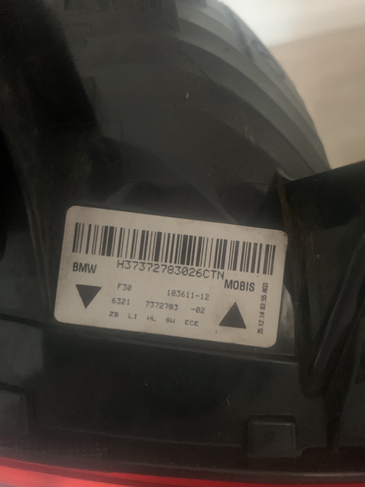 BMW 3 Series F30 Passenger Side Tail Light 63217312845 7371112 CRACKED ...