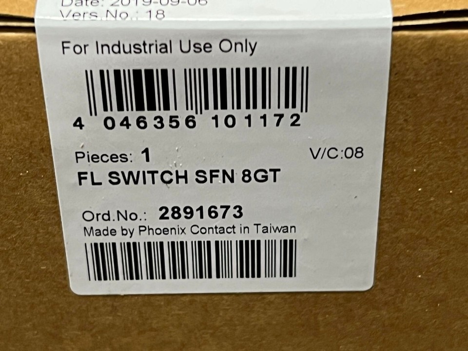 PHOENIX CONTACT SWITCH FL SFN 8GT DIN Industrial Gigabit Ethernet 8 ...