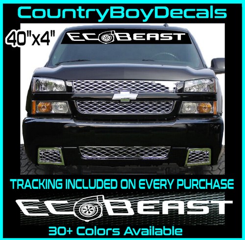 ECOBEAST Windshield 40" Vinyl Decal Sticker Eco Turbo Boost Truck Car ...