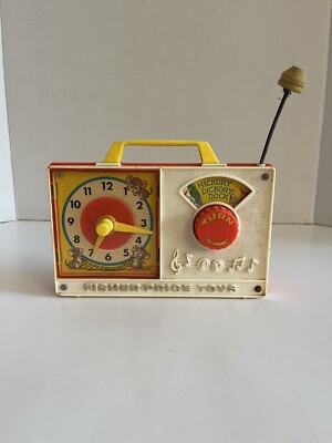 Vintage 1971 FISHER PRICE Hickory Dickory Dock Clock Radio 107 Wind Up ...
