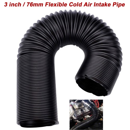 3" 76mm Car Universal Cold Air Intake Inlet Pipe Flexible Duct Tube ...