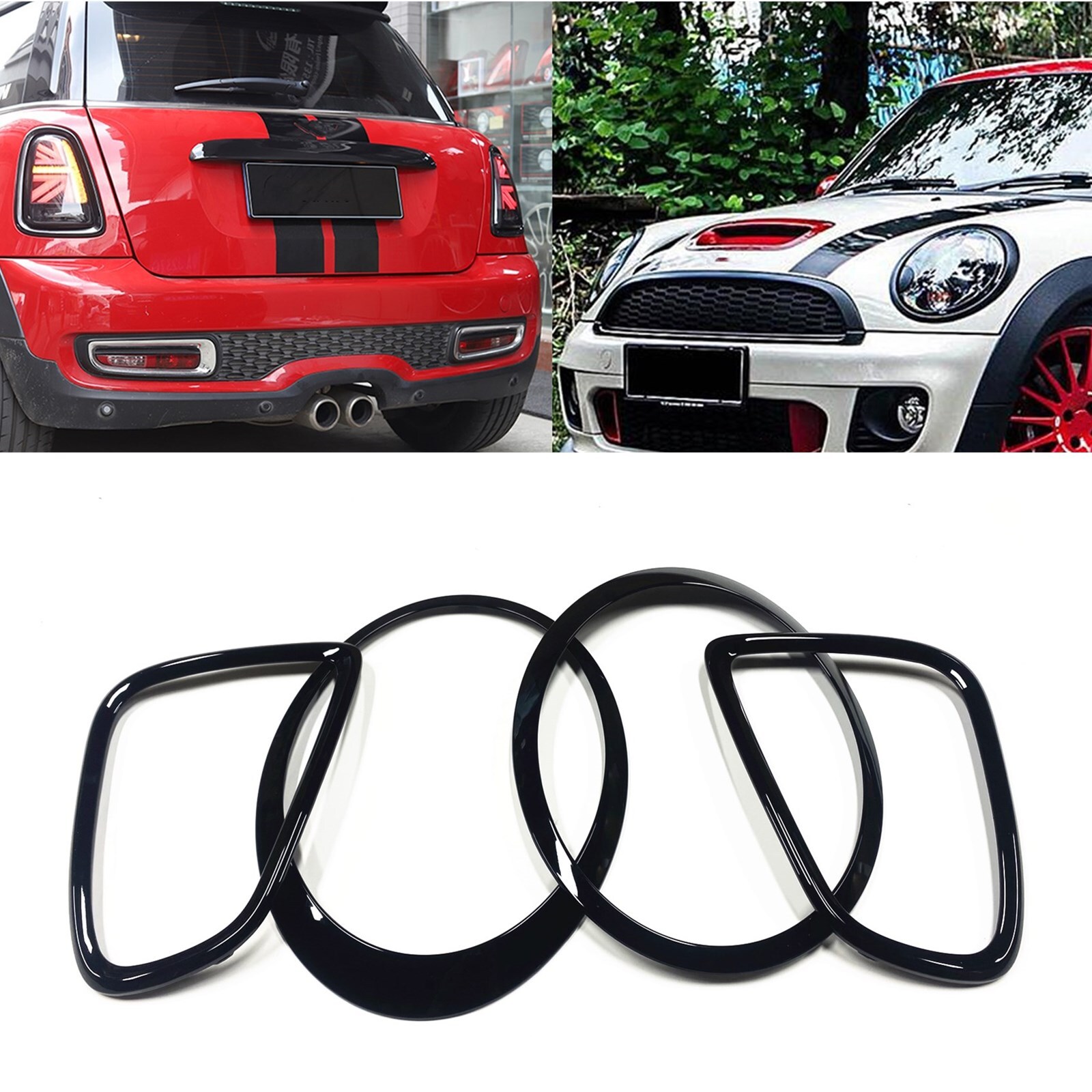 Black Headlight Taillight Frame Trim For Mini Cooper R55 R56 R57 2007 ...