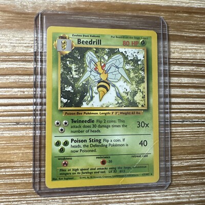 Pokemon Card Beedrill 17/102 Base Set Unlimited Rare Vintage MP-HP | eBay