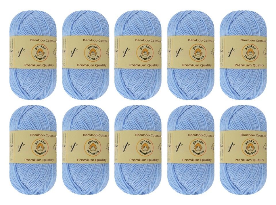 70% Bamboo 30% Cotton Yarn (Pack of 10) by Yonkey Monkey 500 Grams | eBay
