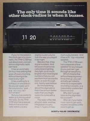1973 Sony Digimatic TFM-C720 Flip Clock Radio vintage print Ad | eBay