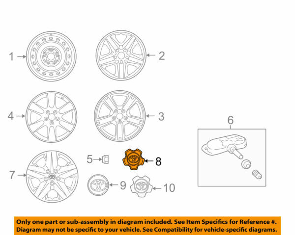 42603-42100 Toyota Ornament sub-assy, wheel hub 4260342100, New Genuine ...